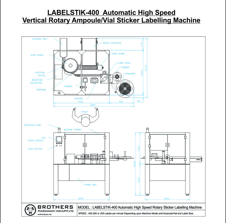 LABELSTIK 400 Automatic High Speed Vertical Rotary Ampoule/Vial Sticker ...